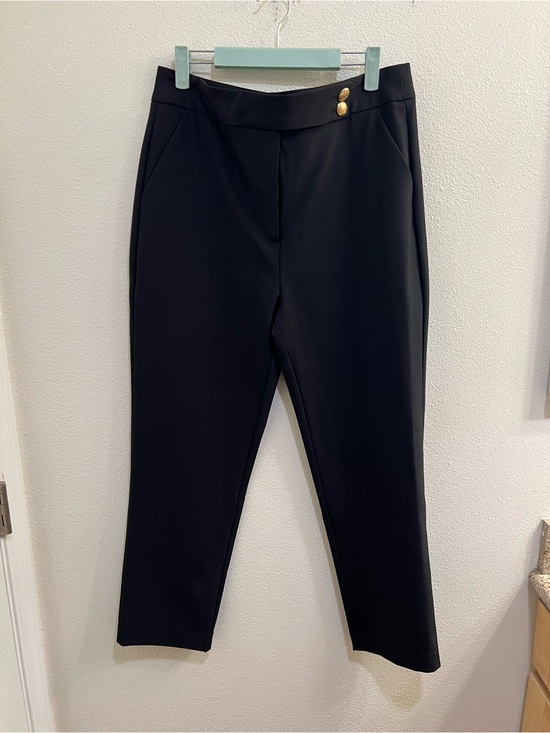 Quince | Pants & Jumpsuits | Quince Scuba Slim Ankle Pants Gold Button ...